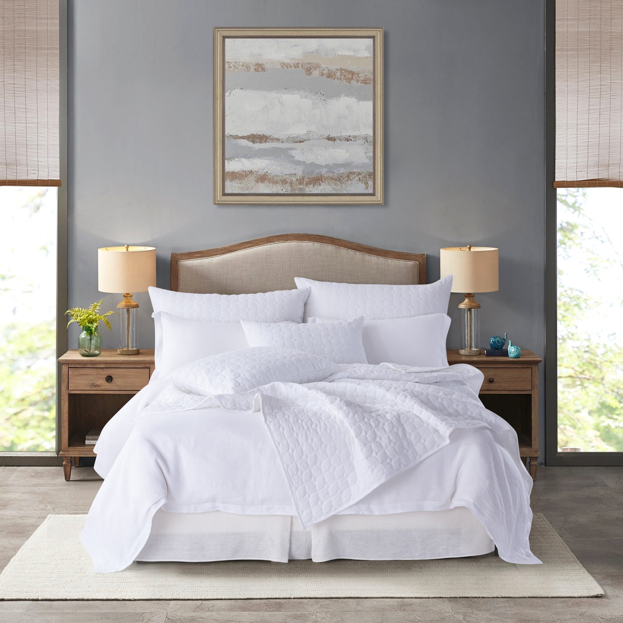 Hampton Linen Quilt Throw Blanket pillow shams – Native Linum