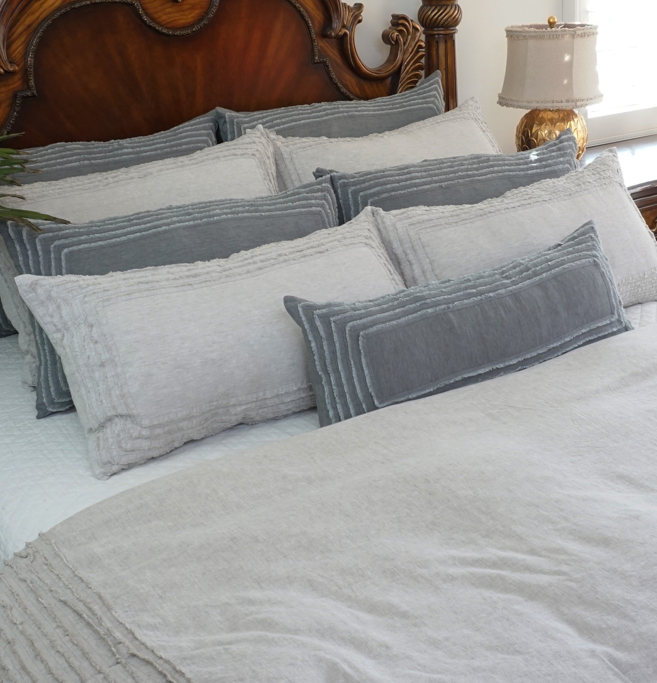 Peyton Linen Bedding Hand made Raw Edge – Native Linum