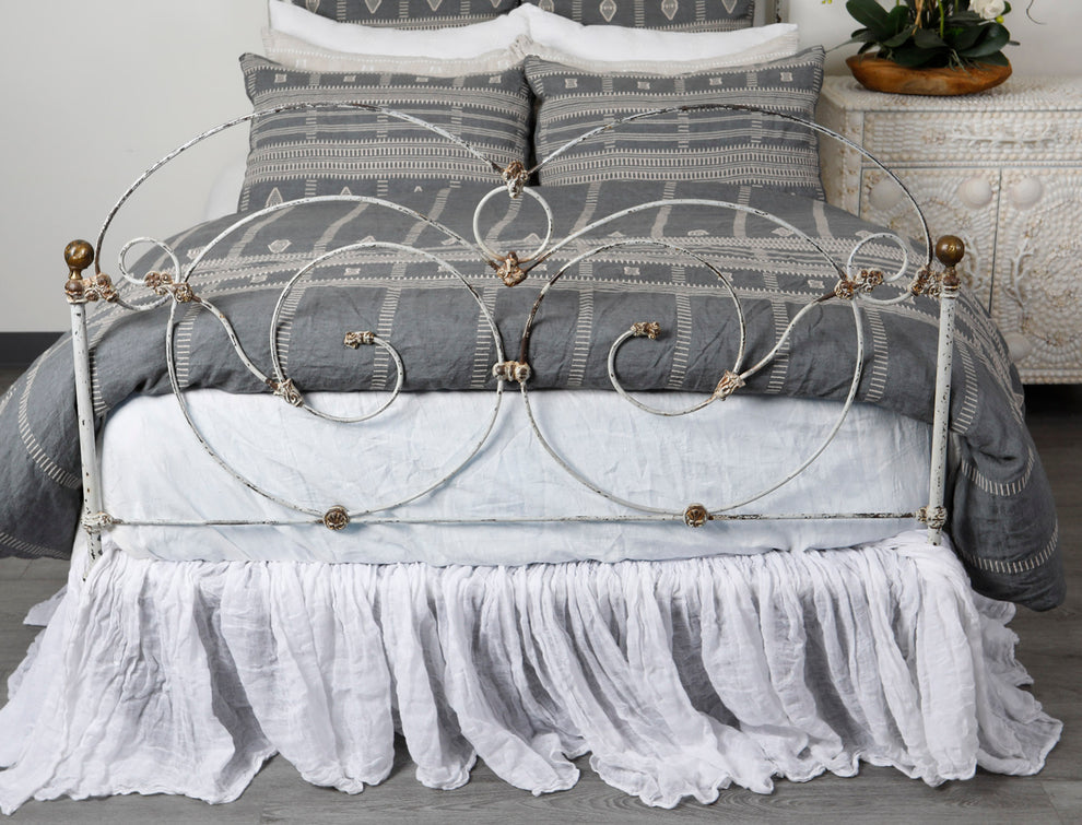 LINEN RUFFLE SEA ISLE BED SKIRT - Linum Bedding – Native Linum